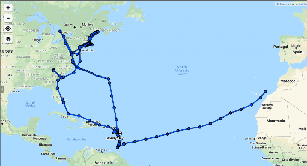 Cruising route s/v Cloudy Bay (Hallberg-Rassy 54) - Sail Cloudy Bay ...